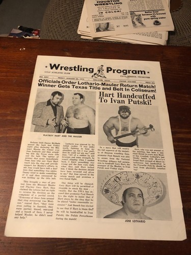 Vintage 01/26/1973 Houston, TX Paul Boesch Wrestling Program NWA/AWA ...