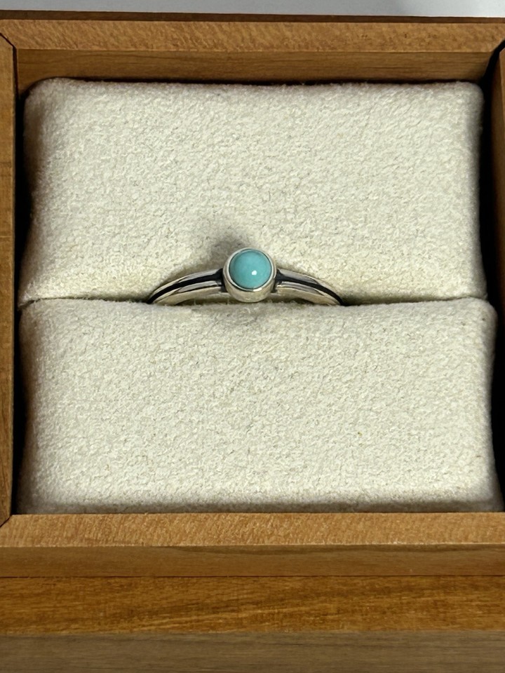 RARE James Avery Turquoise Stone Ring Sterling Silver Stackable RETIRED ...