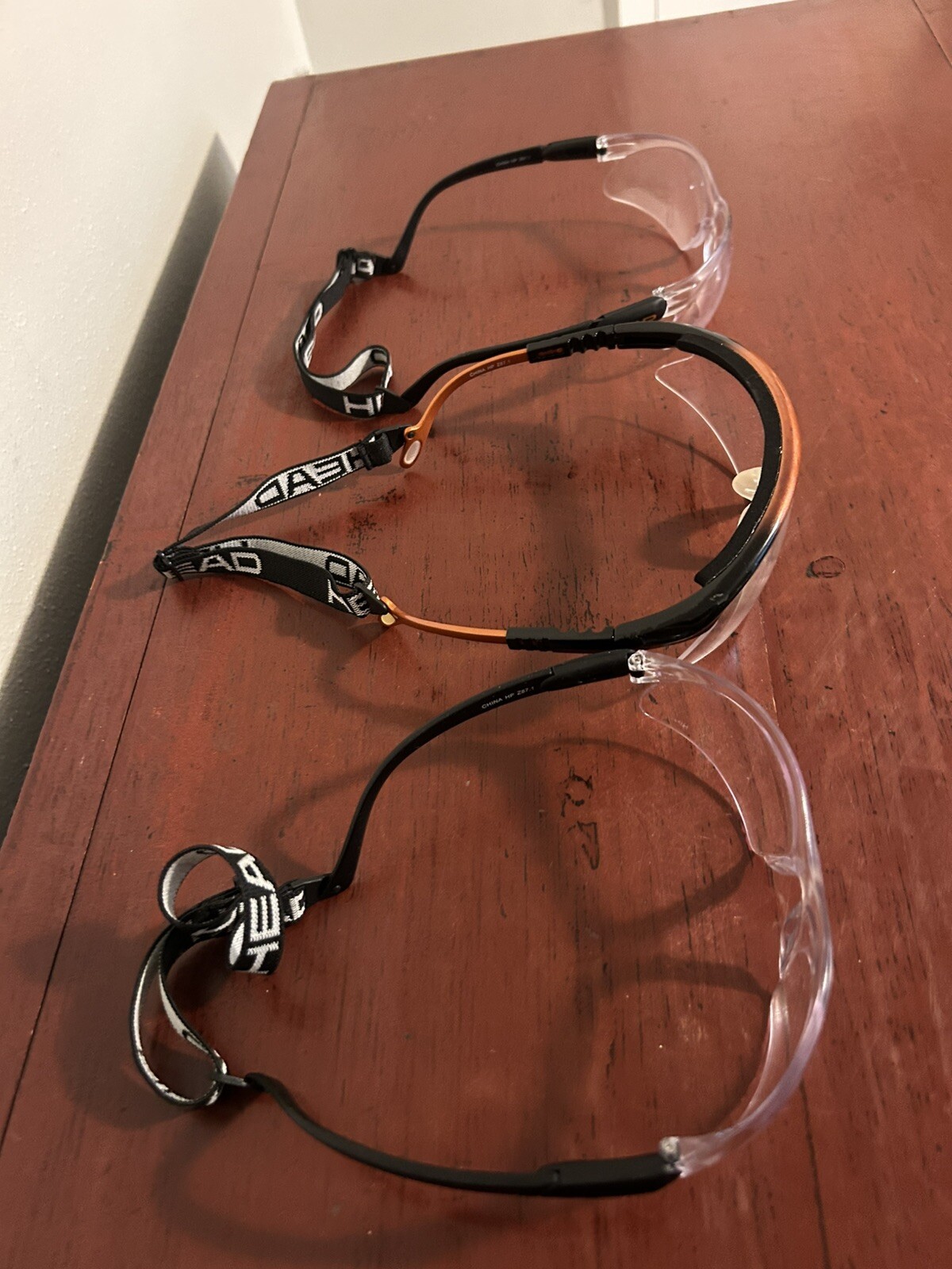 Lot Of 3 Head Racquetball Clear Safety Glasses Eyewear Eye Protection ...