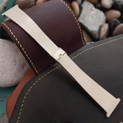 22mm 10k Gold rgp USA Made 1970s Kestenmade Long nos Vintage Watch Band ...