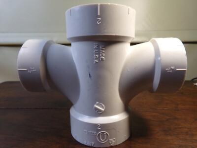 PVC 2 in. x 1-1/2 in. Fitting Reducing Double Sanitary Tee | eBay