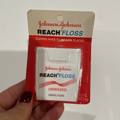 Vintage Johnson & Johnson Reach Unflavored Unwaxed Dental Floss 55 ...