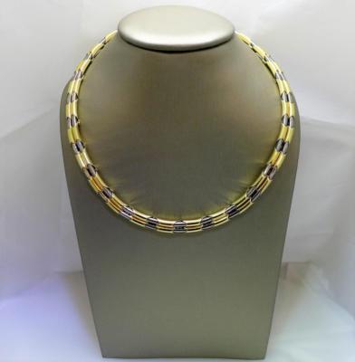 ADRIANO CHIMENTO (750) 18K ITALIAN YELLOW & BLACK GOLD NECKLACE 15 ...