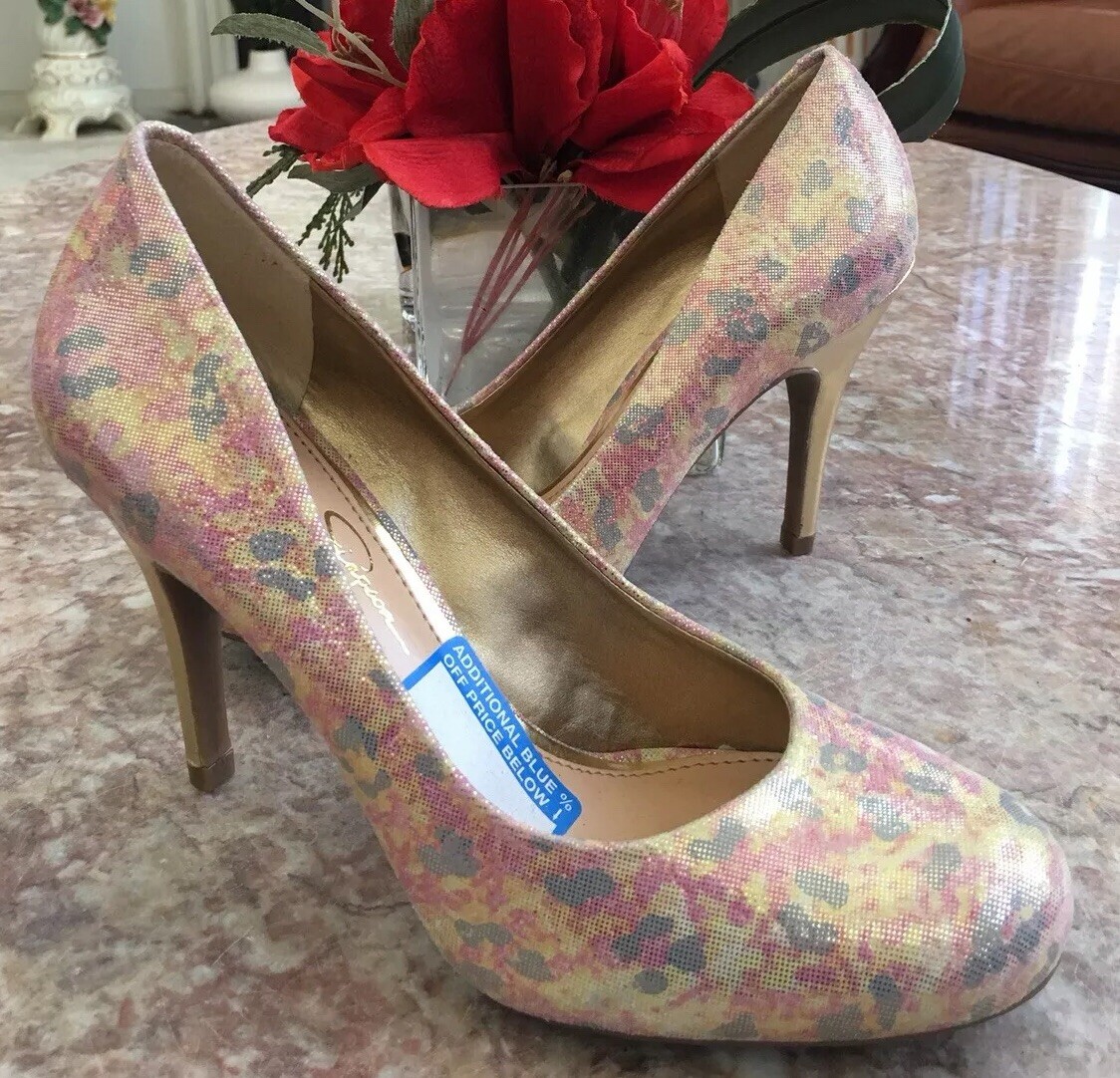 New Jessica Simpson Floral Shimmer Women’s Pump Heels Size 6B | eBay