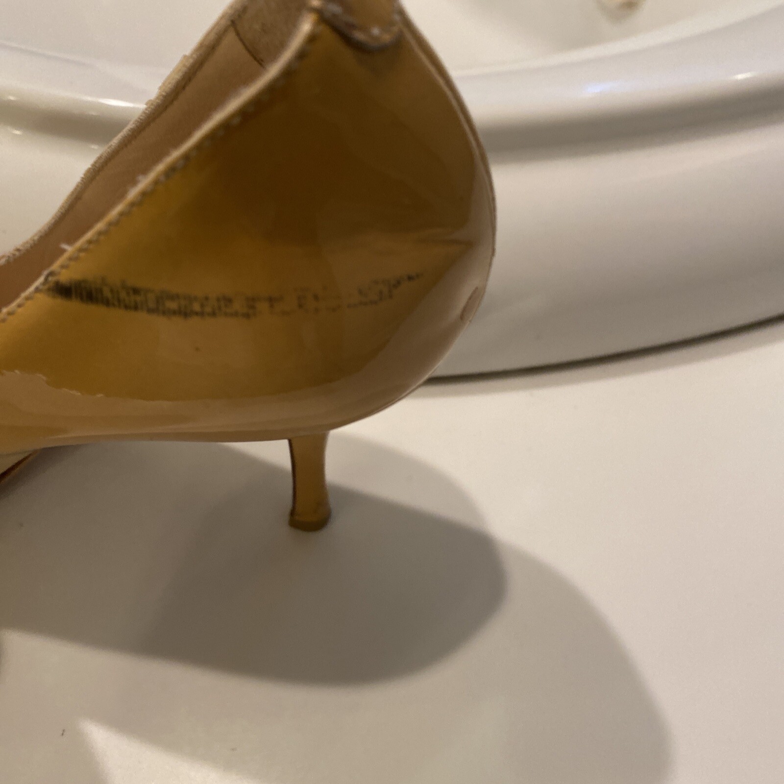 JIMMY CHOO LONDON yellow/mustard Patent Leather Heels… - Gem
