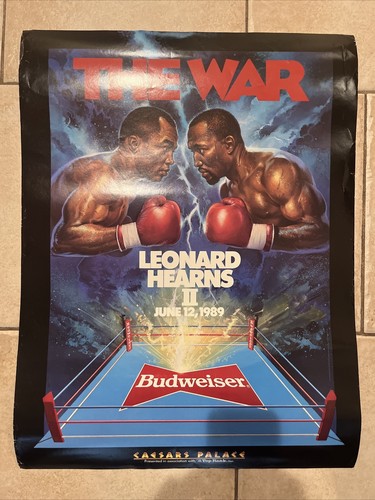 "The War" 1989 Sugar Ray Leonard vs Thomas Hearns II Boxing Budweiser ...