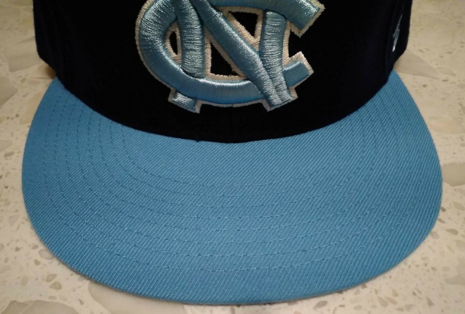 North Carolina UNC Tar Heels Blue Zephyr 7 1/2 Fitted Cap Hat VTG Rare ...