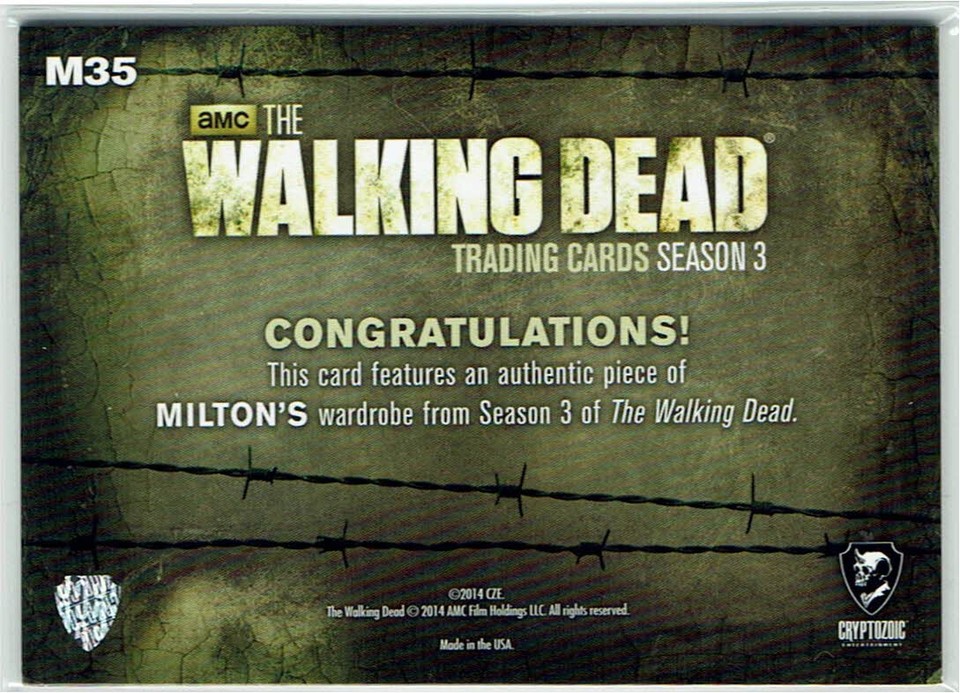 Walking Dead Season 3 Part 2 TWD Wardrobe Costume M35 Dallas Roberts as ...