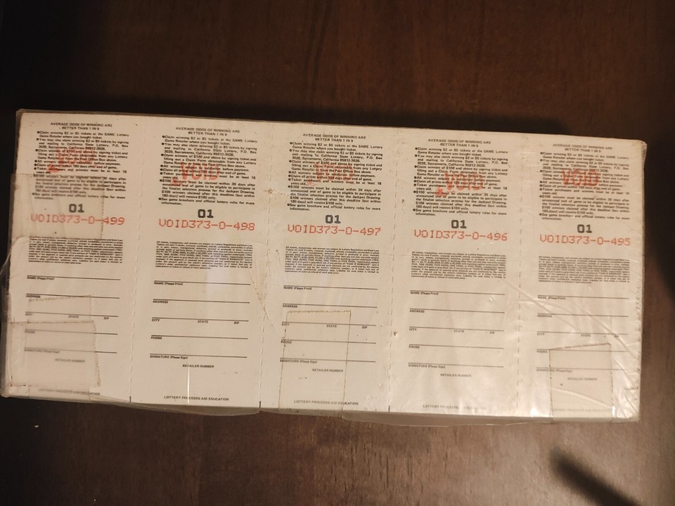 ENTIRE PACKS UNSCRATCHED LOTTERY TICKETS from CALIFORNIA GAMES 1 - 8 ...