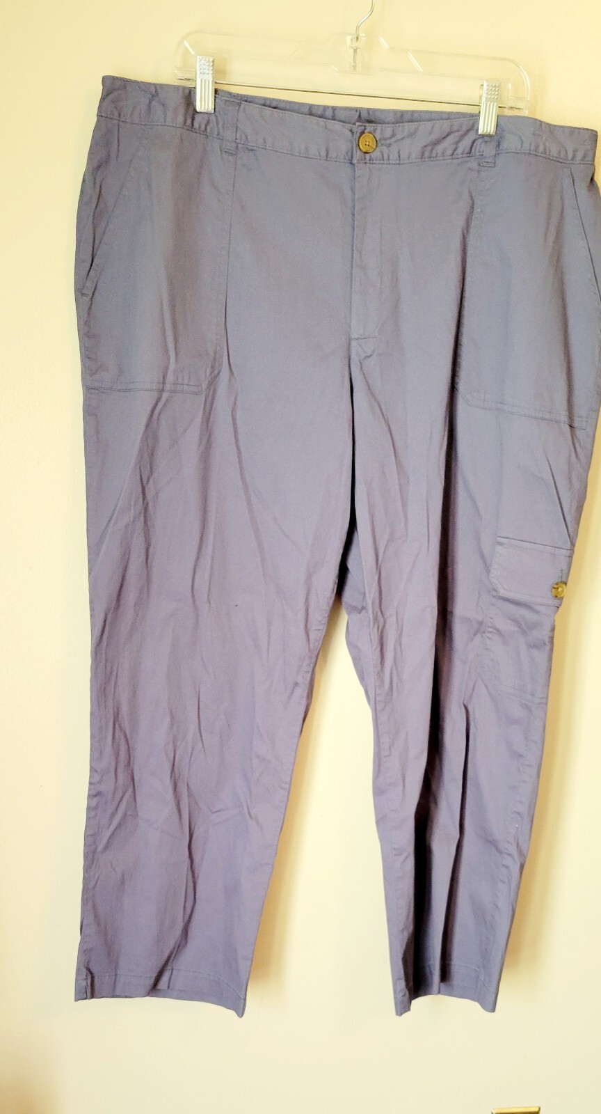 Dusty Blue White Stag Stretch Cargo Pants 24 Petite Plus | eBay
