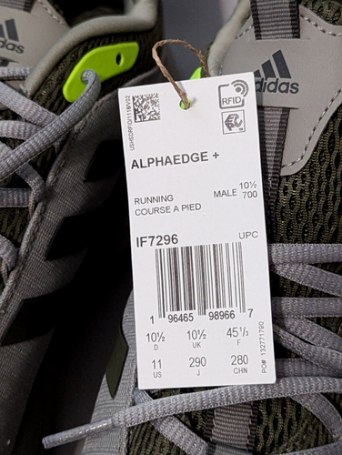 adidas Alphaedge + Shoes Mens 11 Silver Pebble Olive Strata IF7296 | eBay