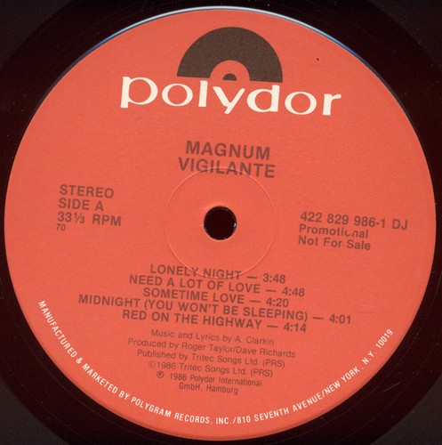 Magnum - Vigilante - LP, Album, Promo - Mint (M) | eBay