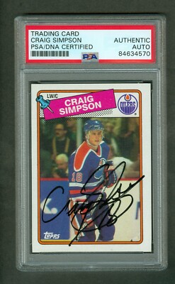 Craig Simpson 1988-89 Topps #27 Oilers PSA Authentic Encased On Card ...