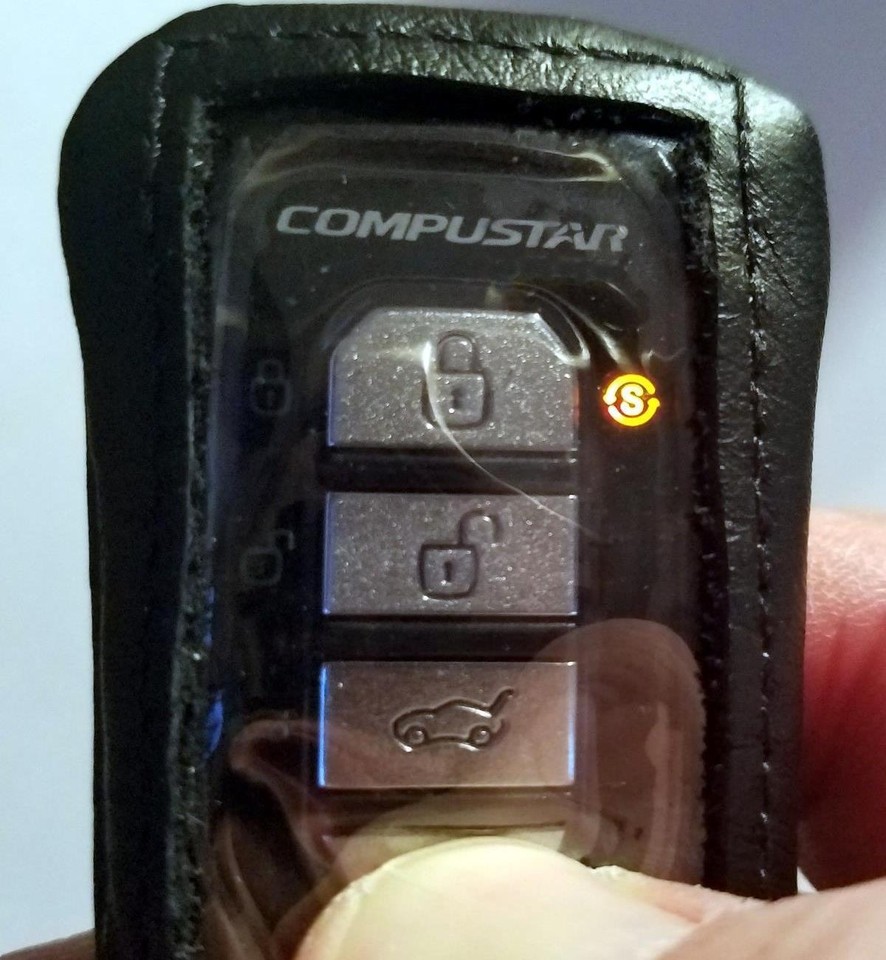 Supple Black Leather Remote Cover w Key-Ring for Compustar 2WG15R-FM ...