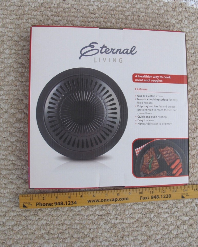 NIB Eternal Living Stove Top, BBQ, Grill Nonstick Center Grill Korean ...