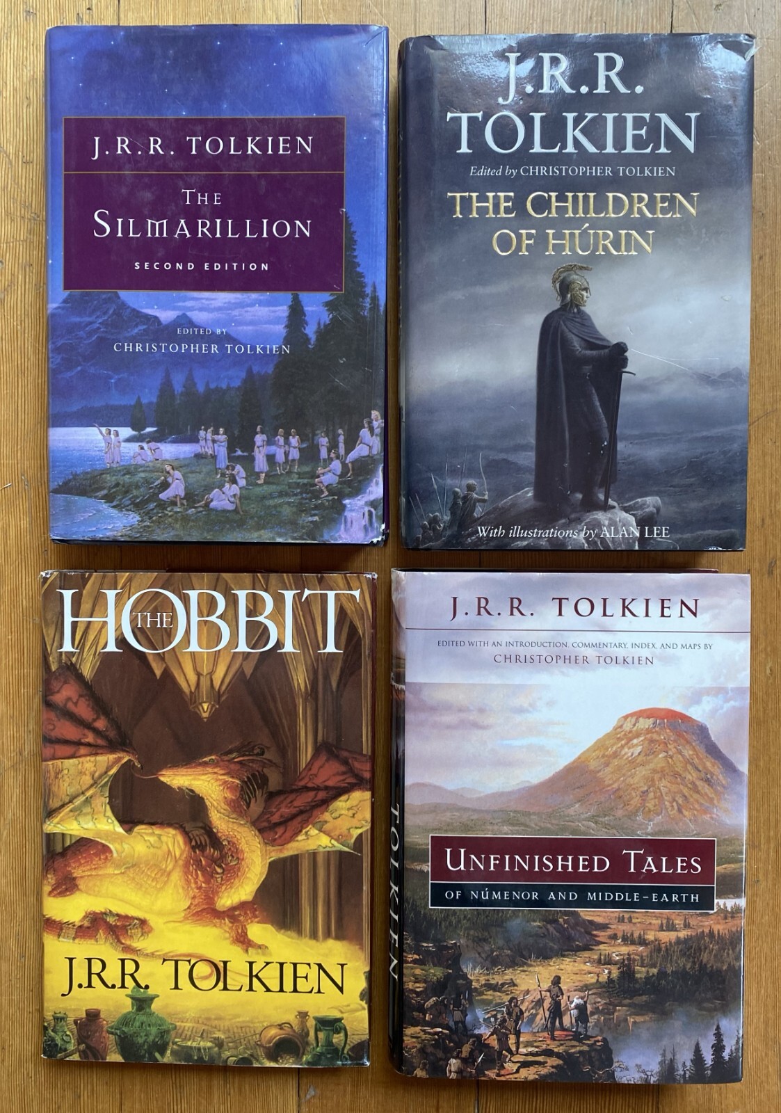 JRR Tolkien Silmarillion Children of Hurin Hobbit Unfinished Tales HC ...