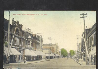 AVA OHIO DOWNTOWN MAIN STREET SCENE STORES VINTAGE POSTCARD 1910 | eBay