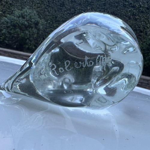 Rare Vintage MCM Roberto Moretti Signed Art Clear Glass Owl Sculpture 6.25" | eBay