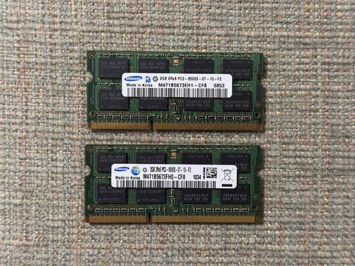 SAMSUNG 2 X 2GB 2RX8 PC3-8500S-07-10-F2 1066MHZ DDR3 Laptop MEMORY | eBay