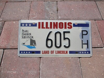 Illinois Pearl Harbor Survivor license plate # 605 | eBay