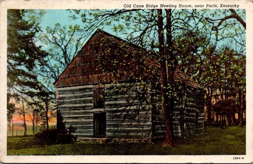 Postcard Old Cane Ridge Meeting House Paris Ky 1942 White Border | eBay