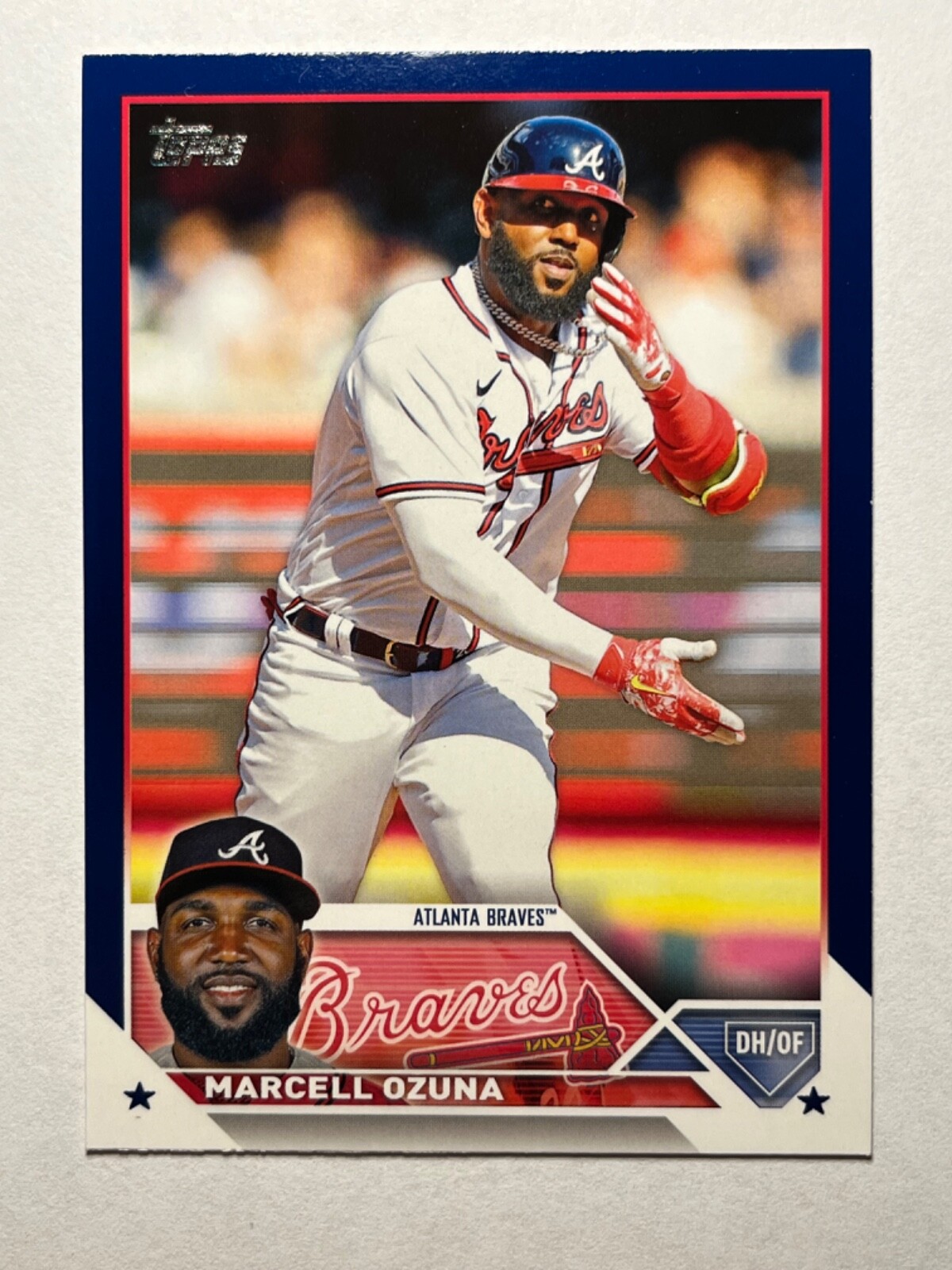 2023 Topps #125 Marcell Ozuna Royal Blue Parallel Color Match Atlanta ...