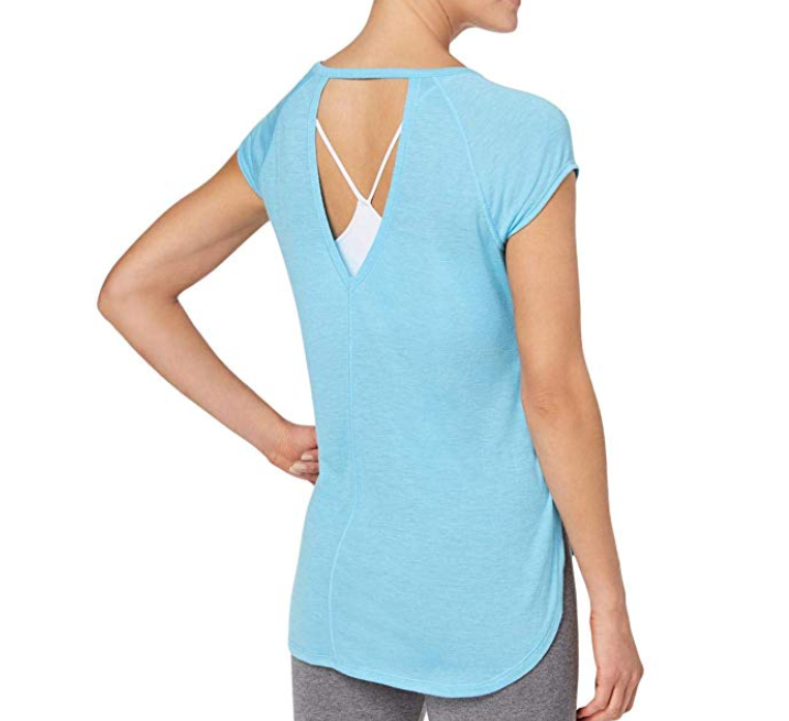 Calvin Klein Performance Women's Cap-Sleeve Open-Side Top, Cyan, XXL | eBay
