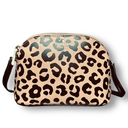Kate Spade New York Kali Small Dome Crossbody Bag Leather Leopard Black ...