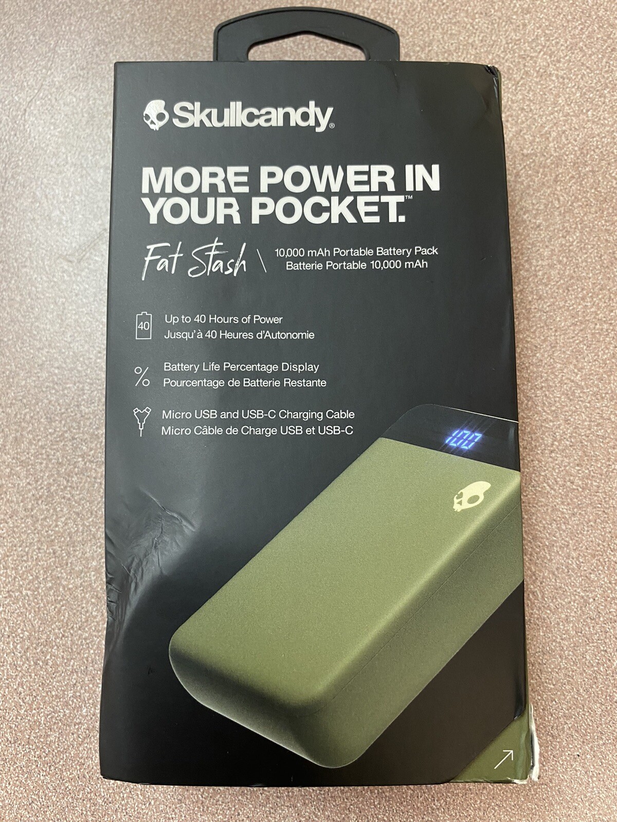 Brand New Skullcandy Fat Stash Portable Power Bank -Army Green- 10,000 ...