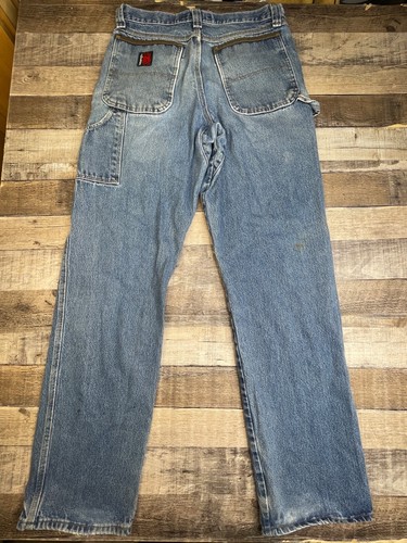 Men's Wrangler Riggs Work Relaxed Denim Jeans 32x34 (Tag 32x36) Blue ...