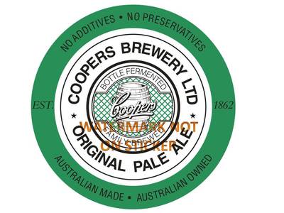 COOPERS BEER PALE ALE DECAL STICKER LABEL LARGE 240 MM WIDE | eBay ...