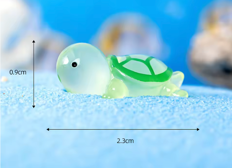 5/10 Pcs Glow-in-the-dark Miniature Resin Turtle Luminous figures mini ...