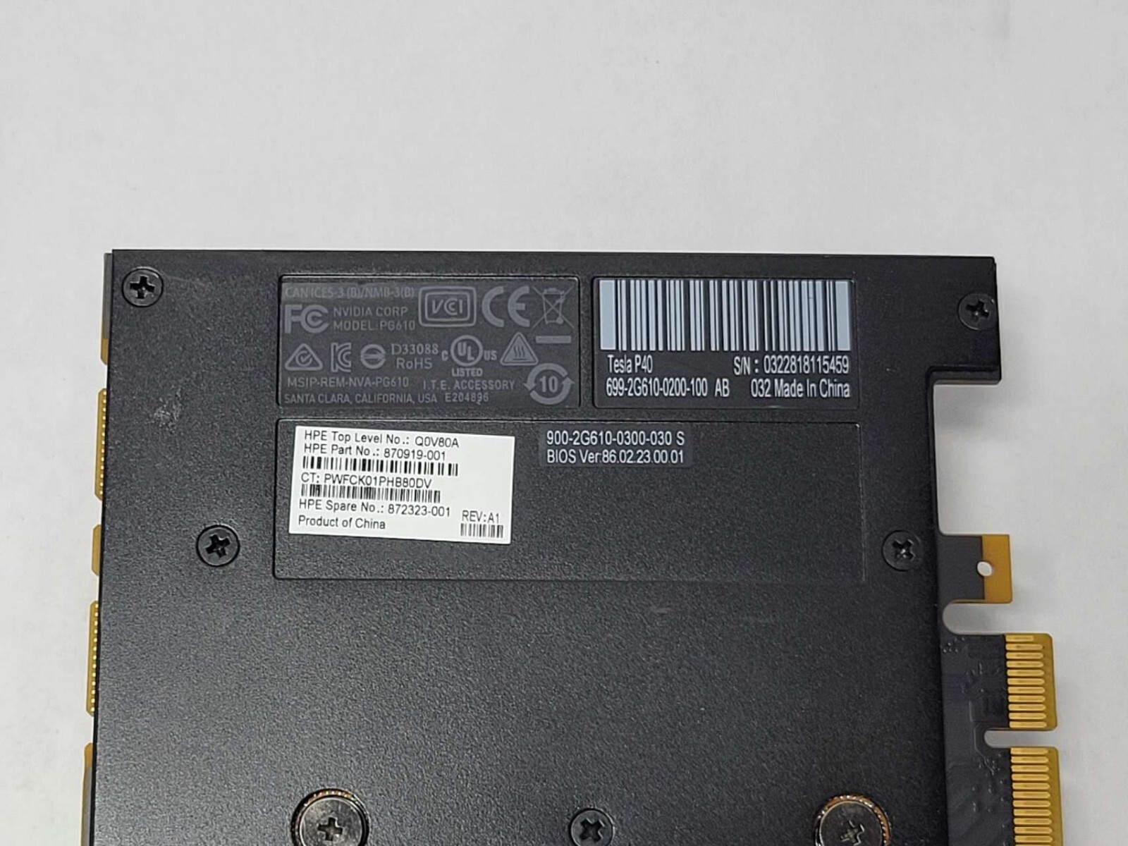 HP Nvidia Tesla P40 24GB GDDR5 PCI-E GPU Accelerator Graphics Card No ...