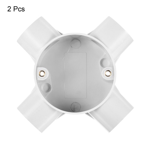 2Pcs PVC Conduit Box Junction Box 4 Way 25mm M4 x 0.7 for Electronic ...