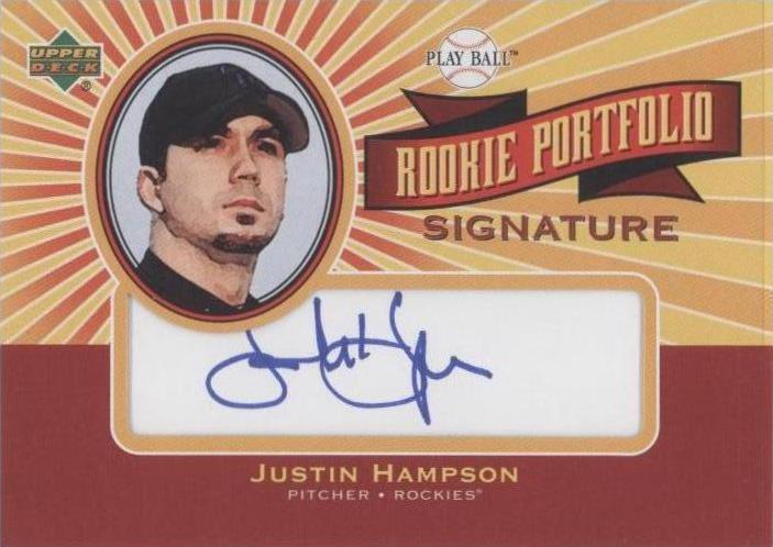 2004 Upper Deck Play Ball - Rookie Portfolio Signatures Justin Hampson ...