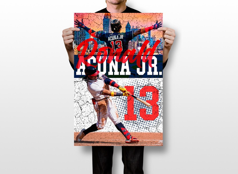 Ronald Acuna Jr Atlanta Braves Outfielder Art Wall Room Poster - POSTER ...