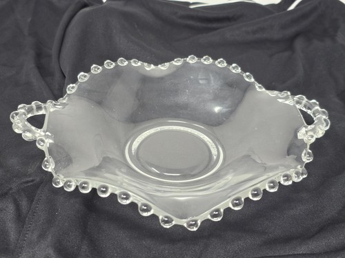 Imperial Crystal Candlewick Pattern Handled Crimped Plate/ Bowl | eBay UK