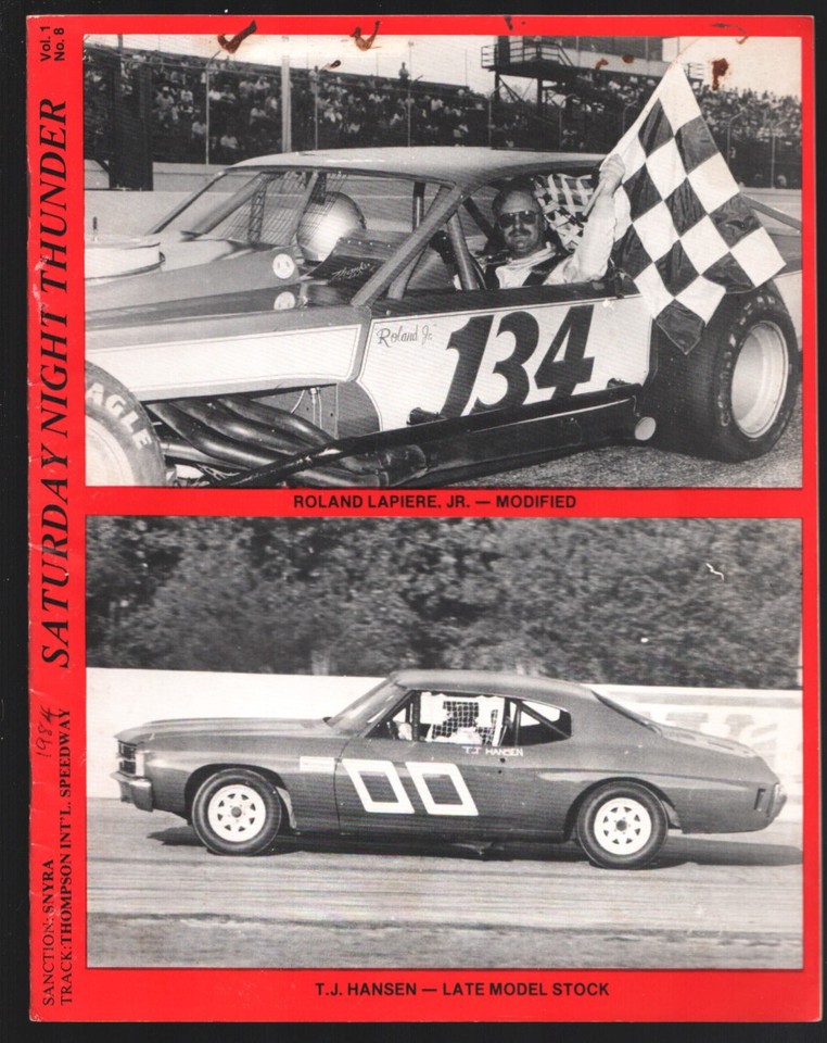 Thompson Int'l Speedway Modified Stock Car Race Program 1984-Ronald ...