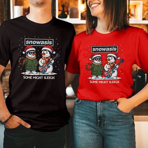 Funny Christmas Shirt SNOWASIS Snowman Rock Band Parody Xmas Holiday ...