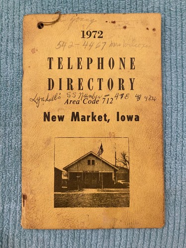 Vintage: 1972 New Market, Iowa - Telephone Directory - Worn | eBay