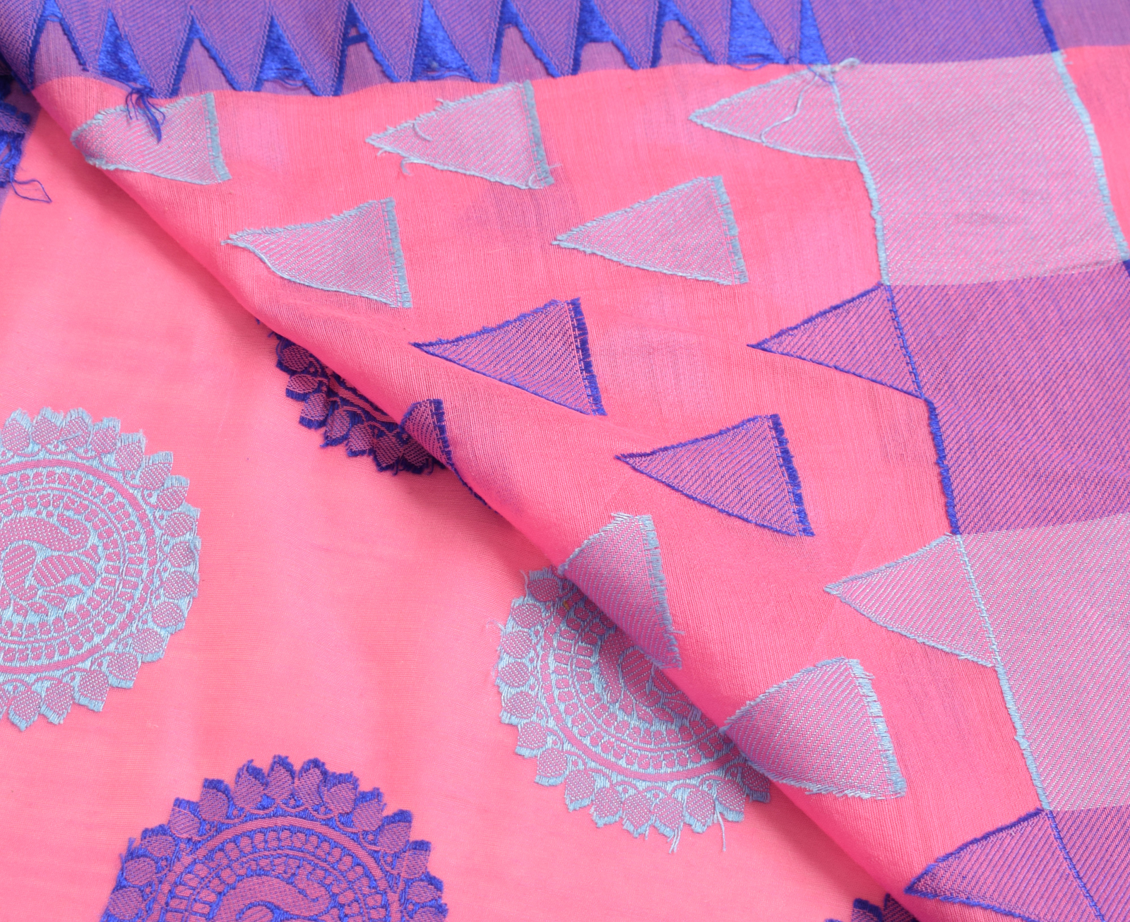 Sushila Vintage Pink Indian Saree Blend Silk Mandala … - Gem