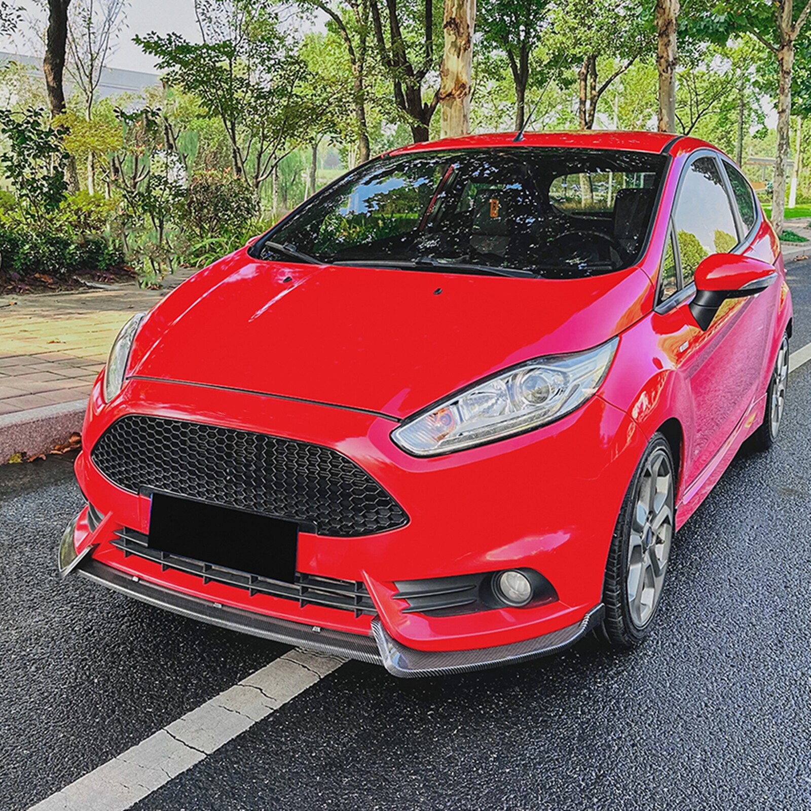 Front Bumper Spoiler Lip For Ford Fiesta ST MK6 B232 2012-2017 Carbon ...