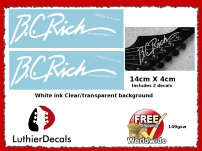 BC Rich White guitar Decal head stocks Restoration water slide Logo ...