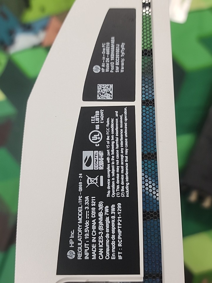 HP Pavilion All In One Tpc-q069-24 White Rear Back Panel Orignal | eBay