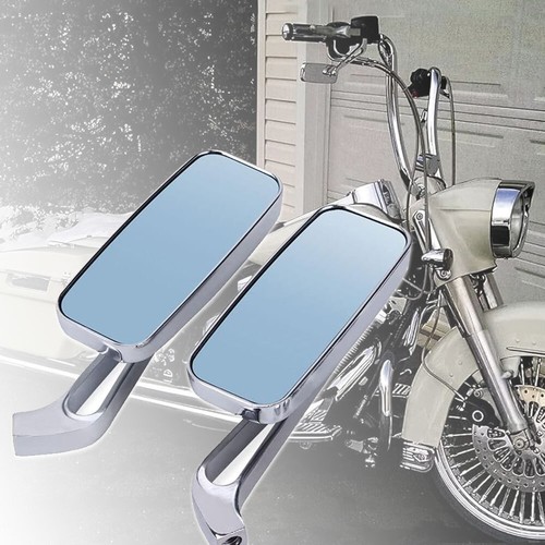 Rectangle Motorcycle Mirrors For Harley Cruiser Bobber Chopper Softail ...