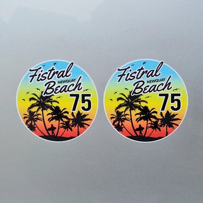 2x Small 1975 Newquay Fistral Beach Surf Surfing Vinyl Sticker Decals ...