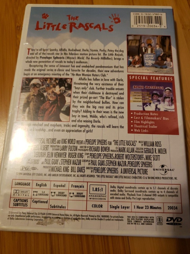 1994 The Little Rascals DVD Mischief Loves Company | eBay
