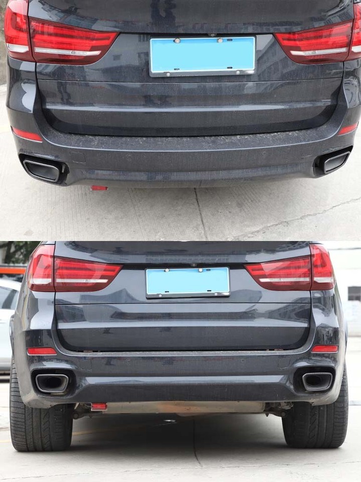 Carbon Fiber Look Rear Exhaust Muffler Tip Tail Pipe For BMW X5 F15 X6 ...