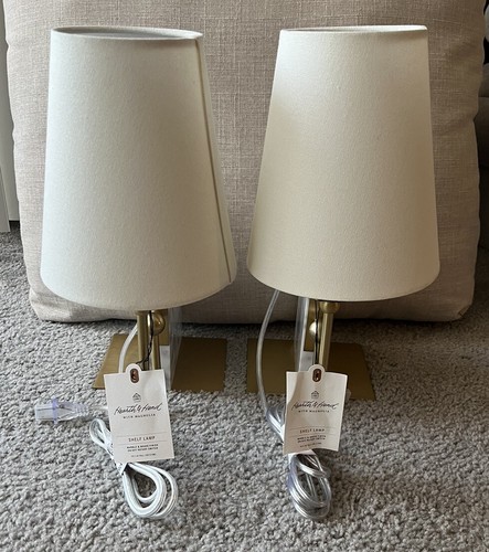 Hearth & Hand Marble Book Shelf Lamp with Magnolia SET OF 2 Target New ...