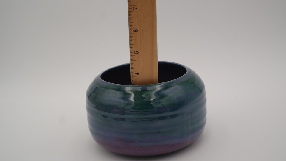 Vintage Original Violet Pot Purple Blues Ceramic Bowl Pot Flowers Decor ...